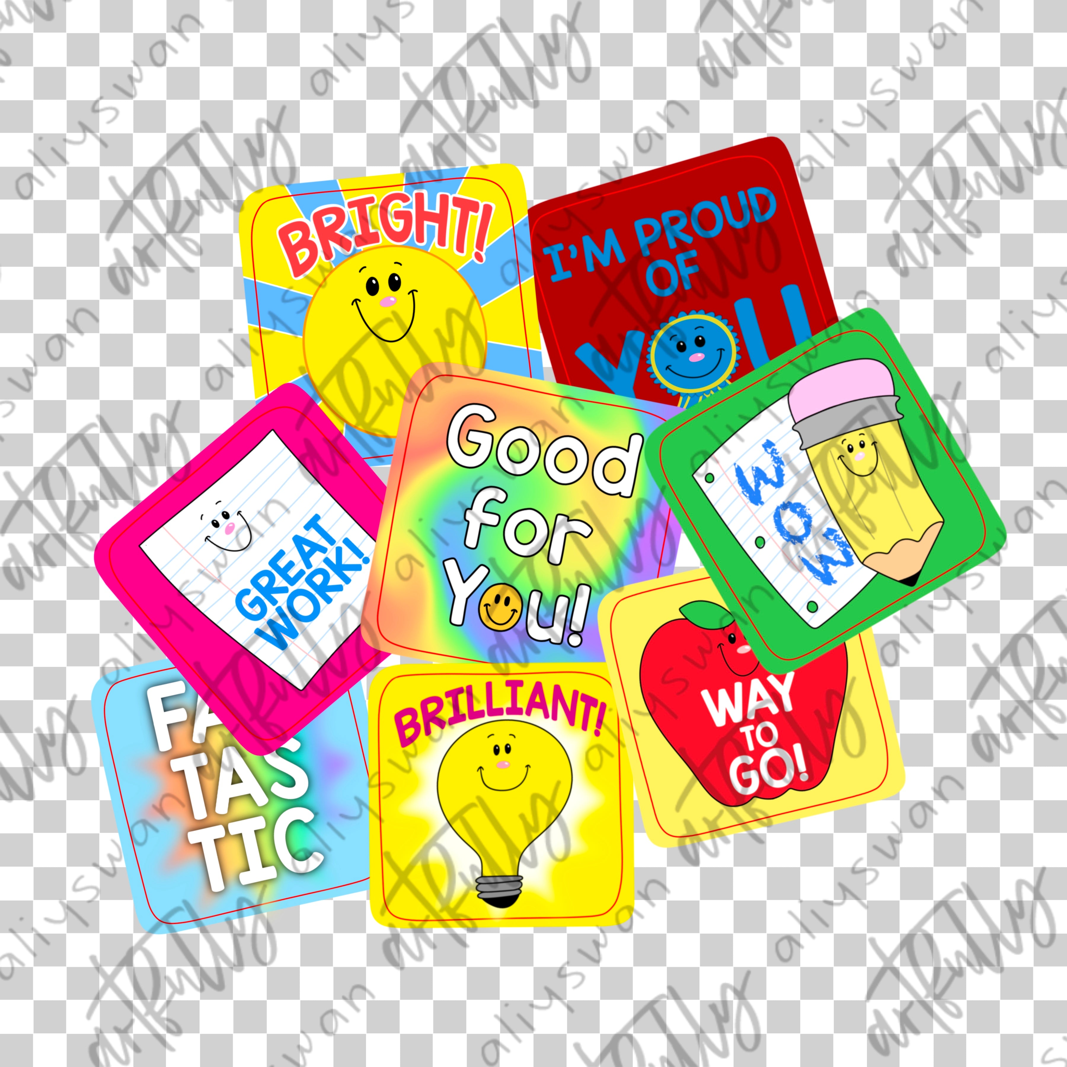 School Stickers PNG File – Artfully Aliyswan