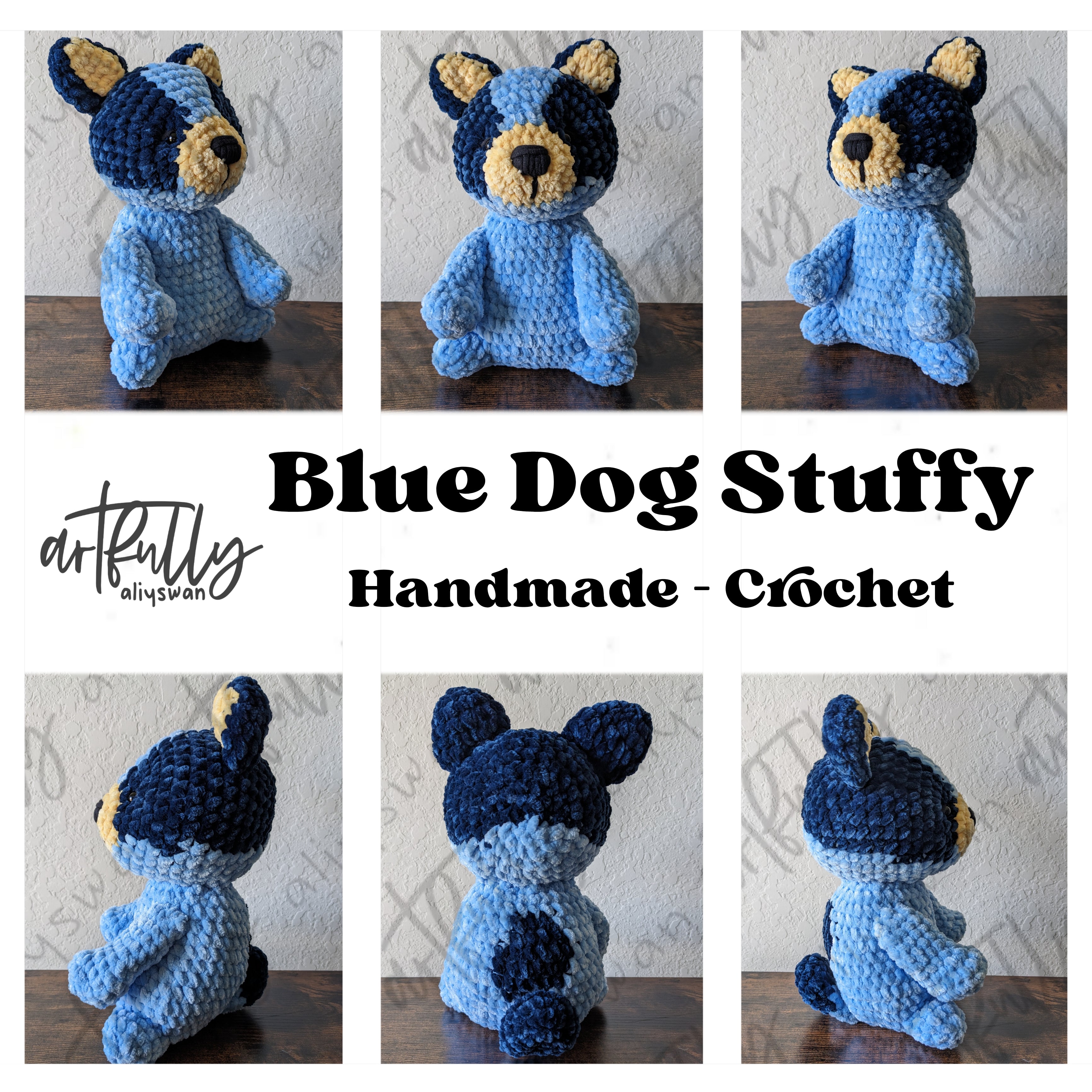 Blue Dog Stuffy - MADE TO ORDER – Artfully Aliyswan