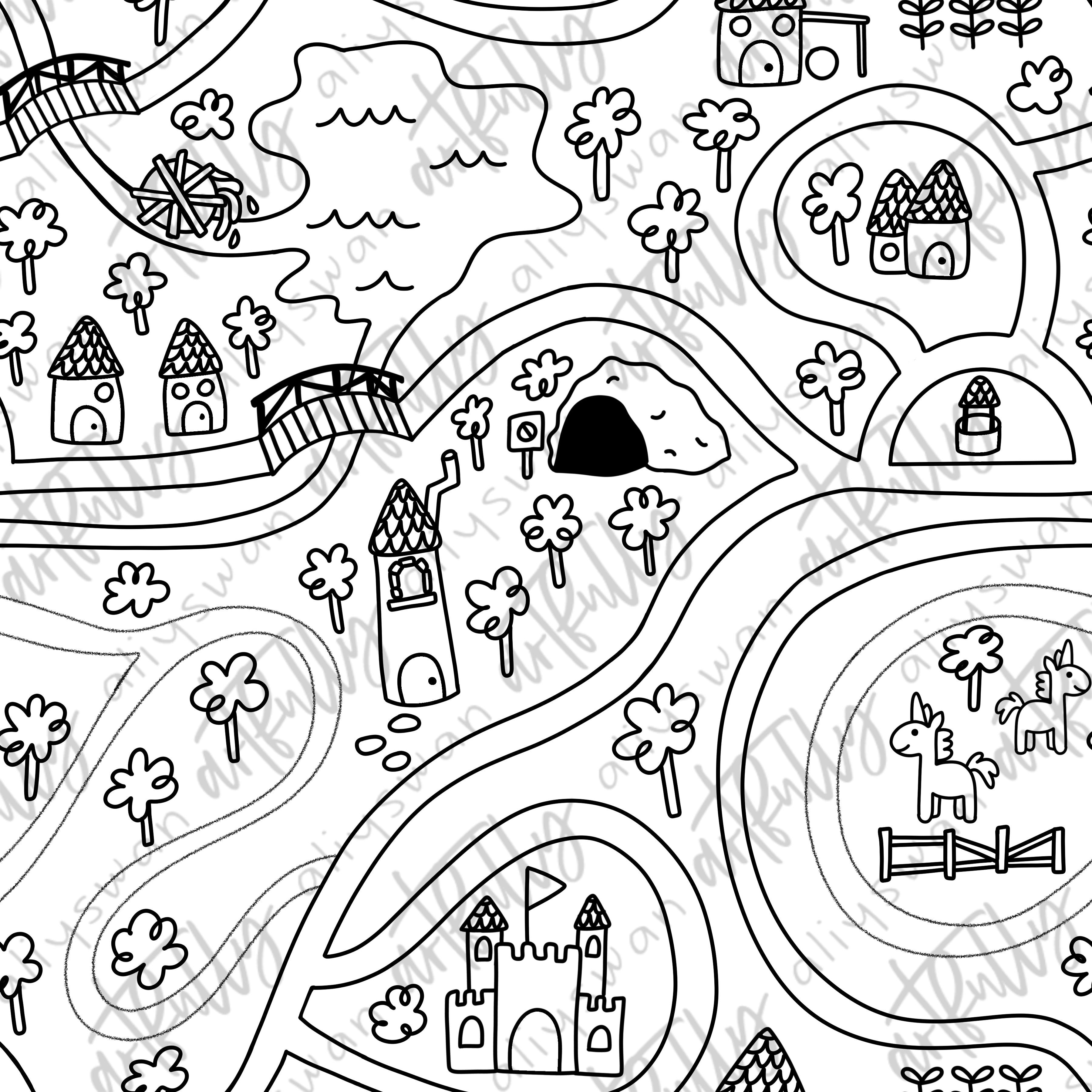Color-Me Fairytale Street Rug Seamless File – Artfully Aliyswan